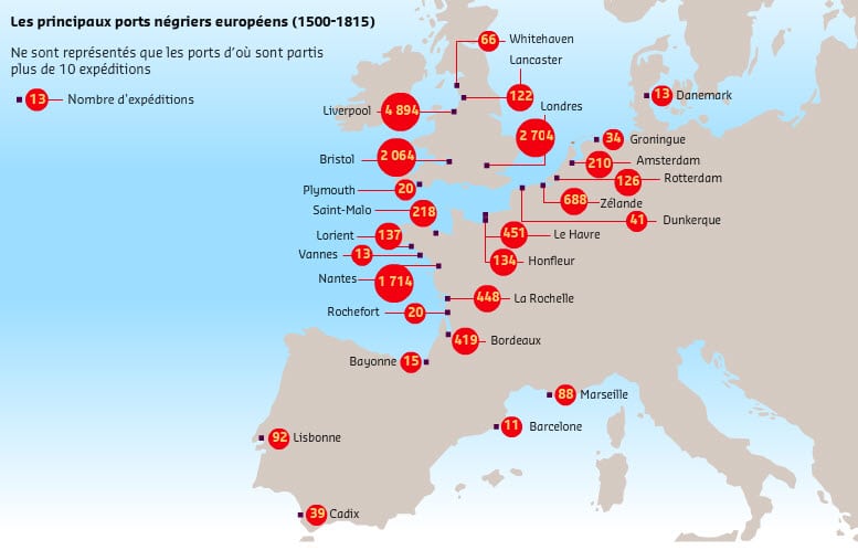 Les principaux ports négrier européens (1500-1815)