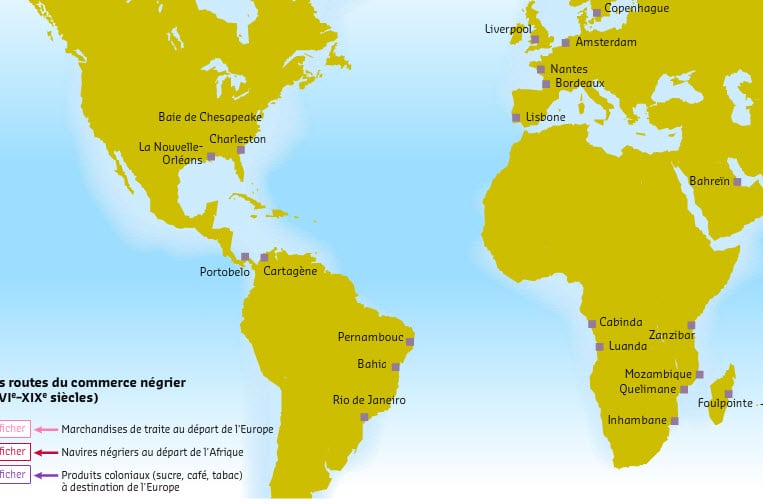Les routes du commerce négier (XIVe-XIXe siècle)